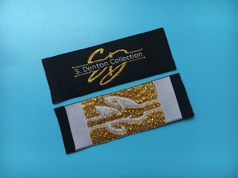 1000 Cloth Tags, Gold Metallic Thread Woven Labels, Garment Labels ...