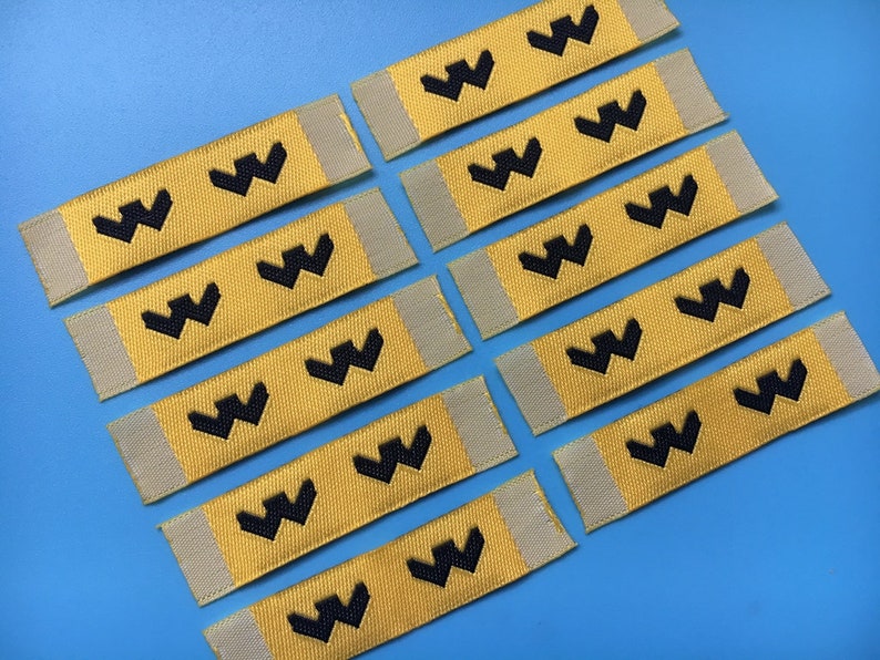 500 woven fabric labels sew on custom tags folded fabric | Etsy