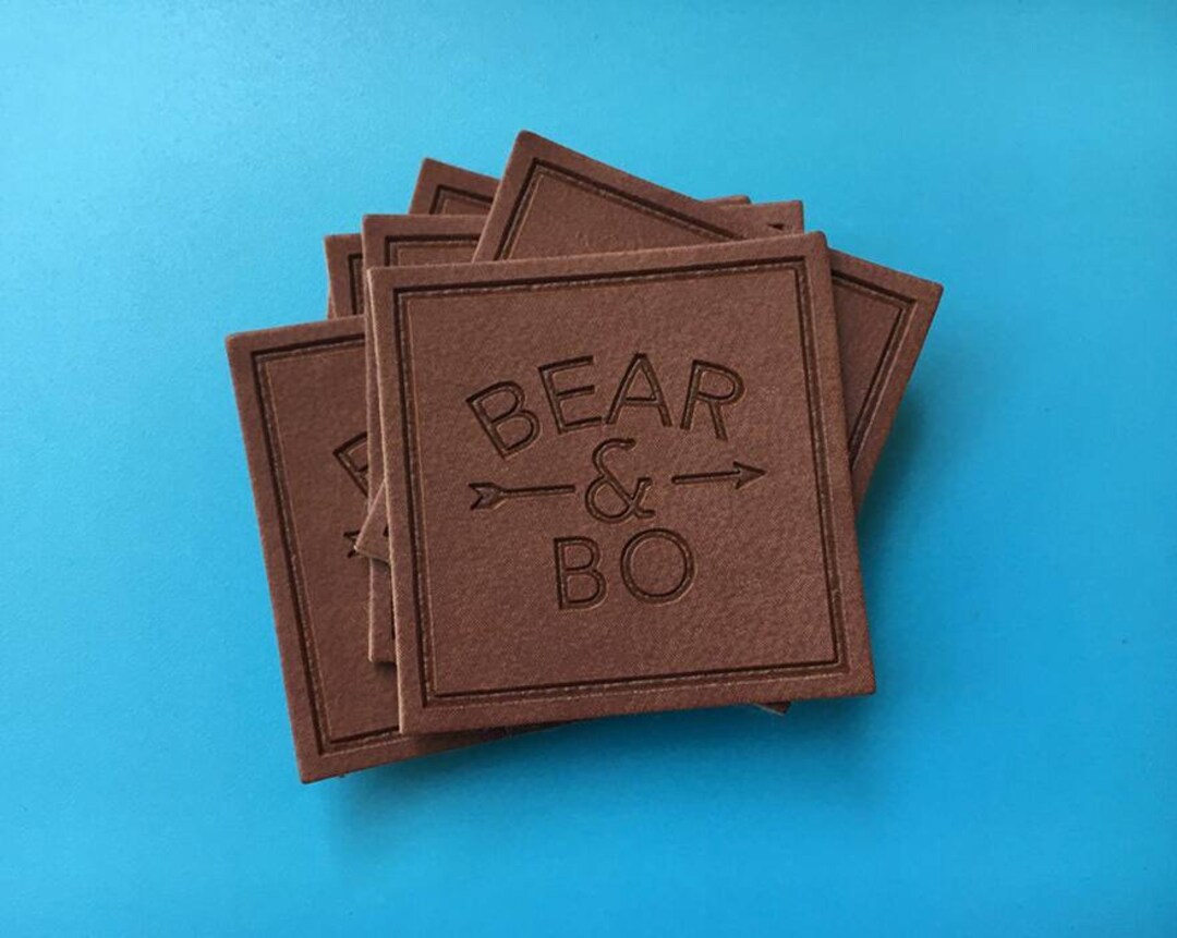 1000 Custom Personalized Leather Labels, Faux Leather Labels, Sew ...