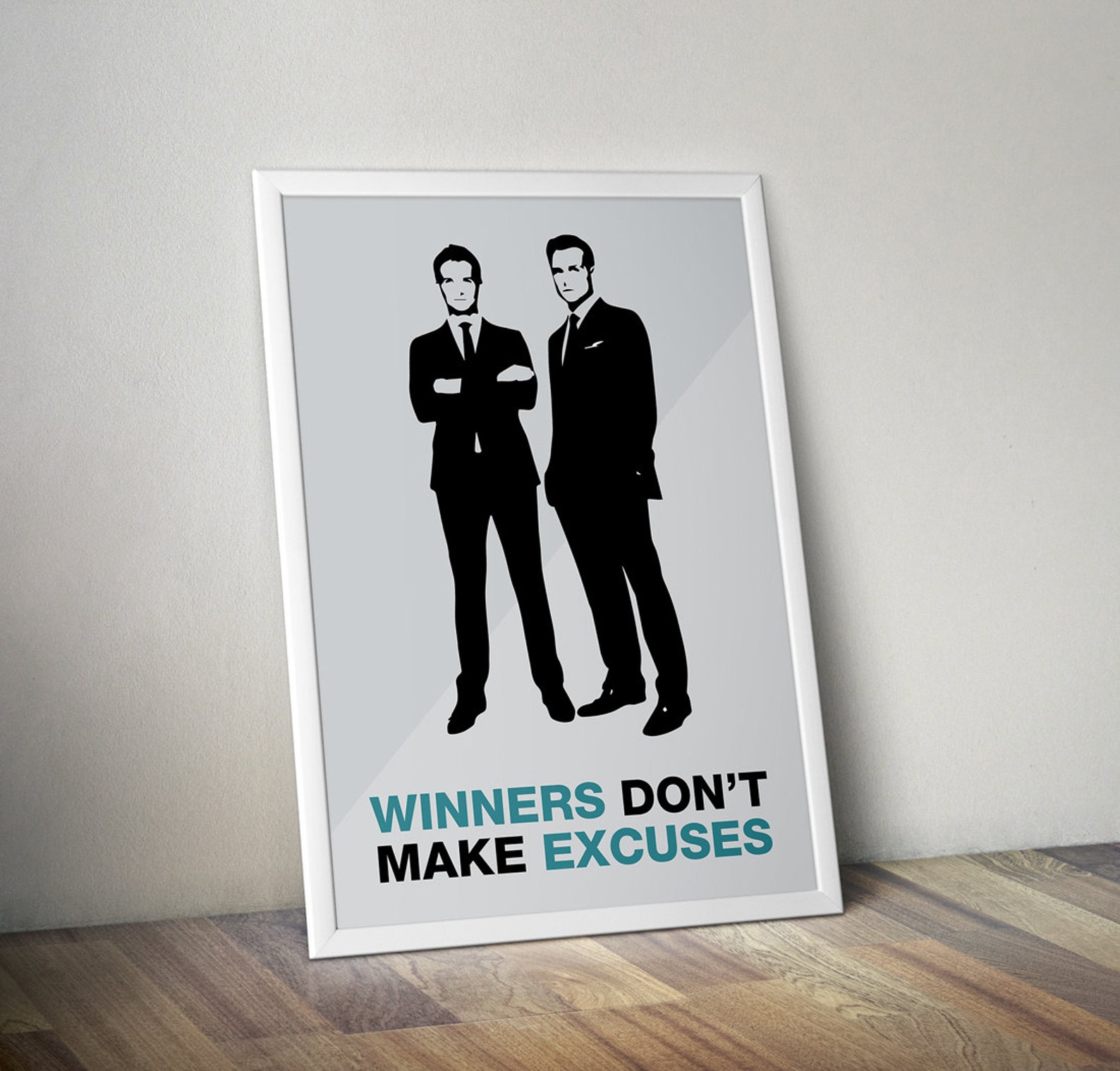 Suits TV Show Poster Harvey Quote - Winners Don't Make Excuses - Art ...