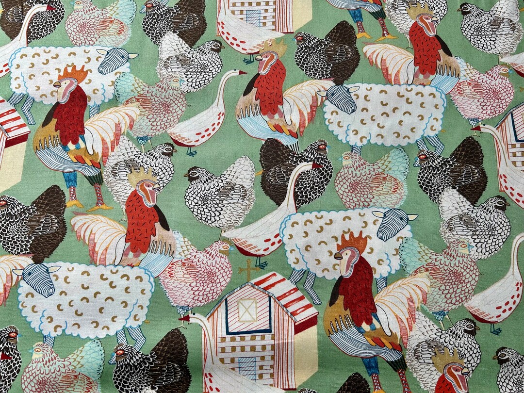 RAINBOW ROOST Alexander Henry Nicoles Print Cotton Pistachio - Etsy