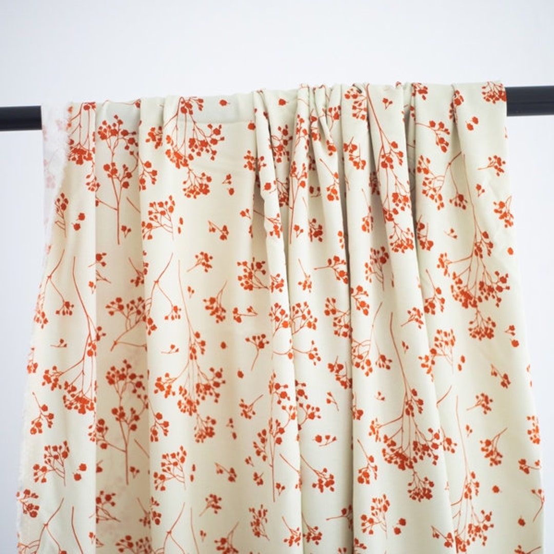 REMNANT 70 Cm Viscose Twill Print STALKS ORANGE Mind the Maker - Etsy