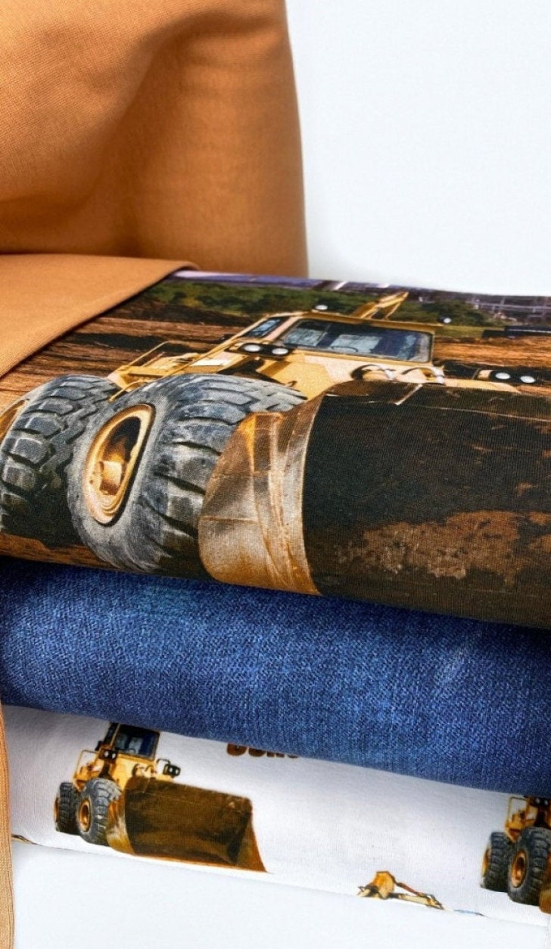 Set 3 Fabrics JERSEY Under Construction Panel Construction Site - Etsy