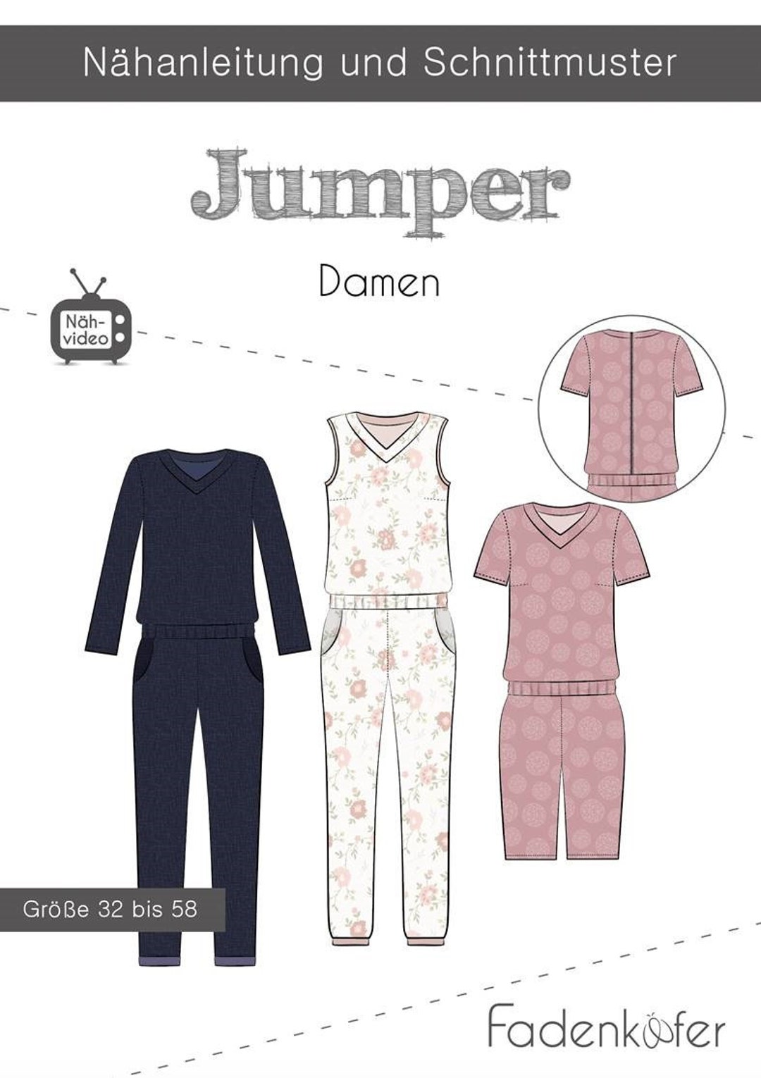 Sewing Pattern JUMPER Fadenkäfer Size 32 - 58 Women - Etsy