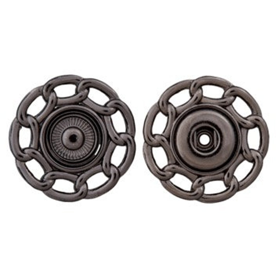 Snap Fastener Metal Push Button Burnished Black 20 Mm - Etsy