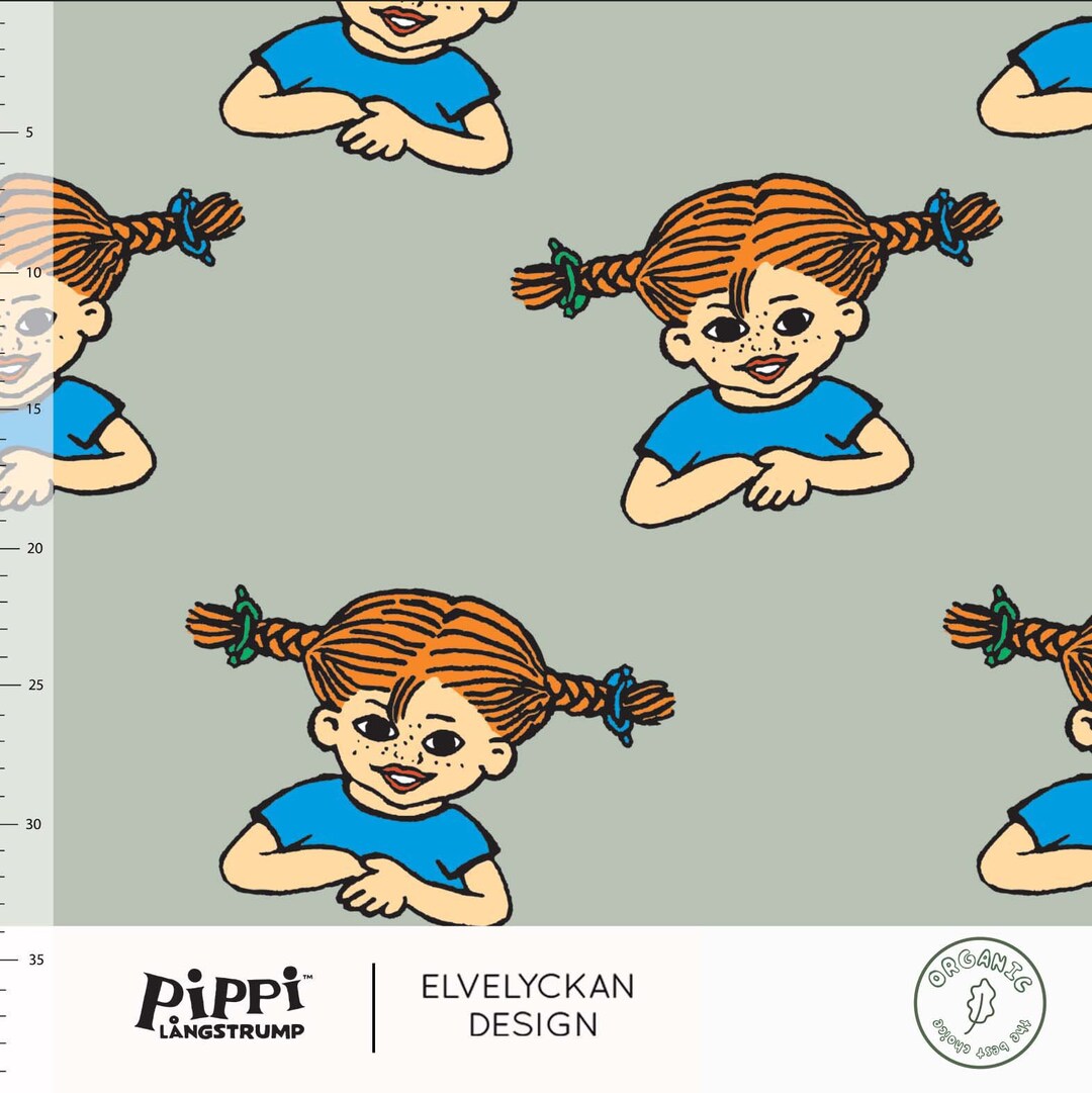 ORGANIC Jersey Pippi Longstocking in Sea Green Elvelyckan Design - Etsy UK