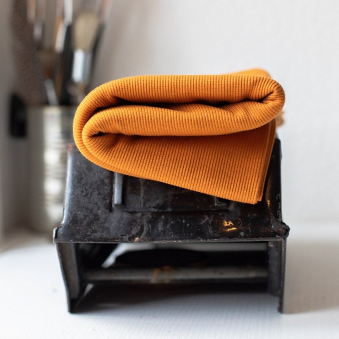 Rest 75 Cm Organic 2x1 Rib Bio Jersey Rib Jersey Curry Ribbed - Etsy
