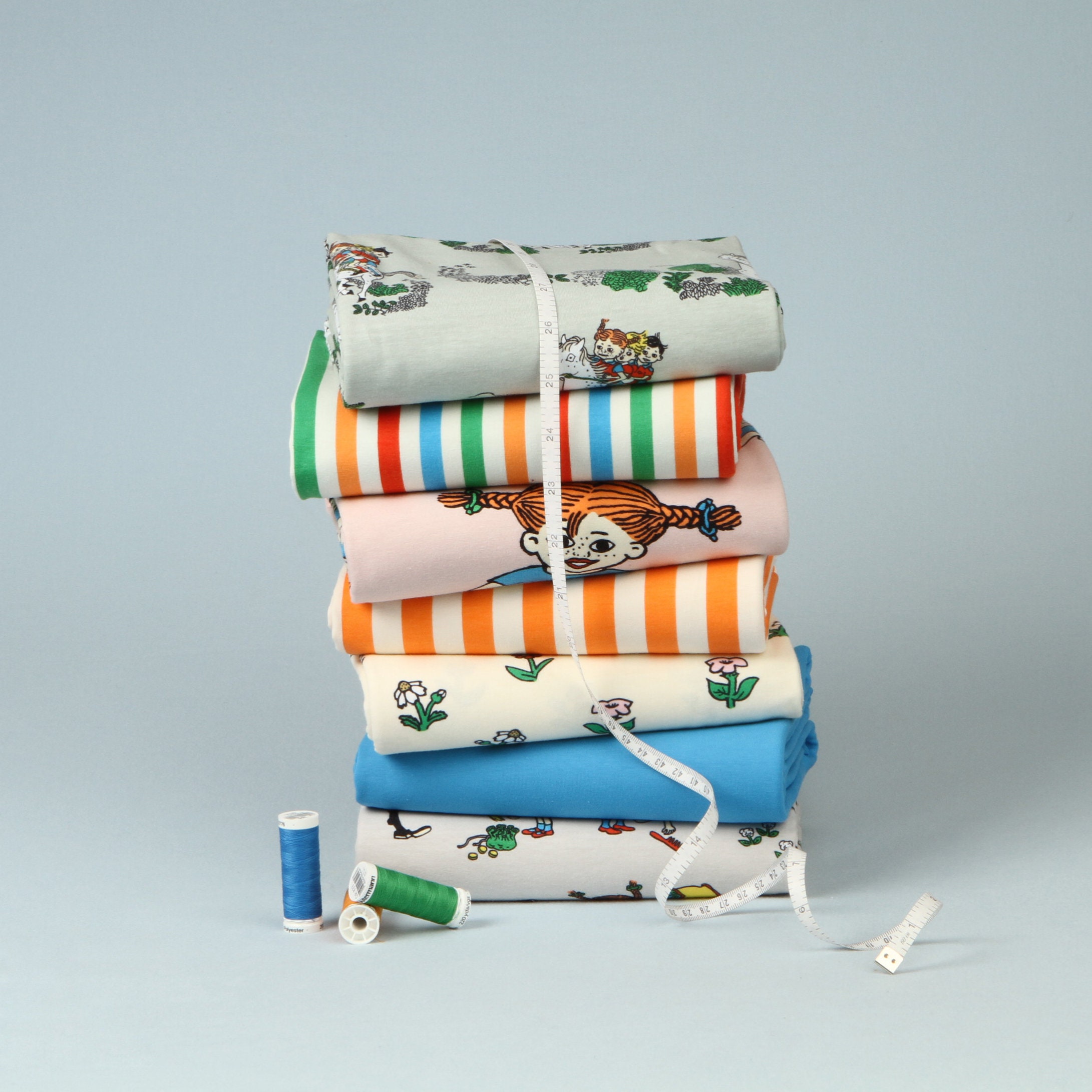 BIO Jersey Pippi Langstrumpf FISH Sky Blue Elvelyckan Design - Etsy