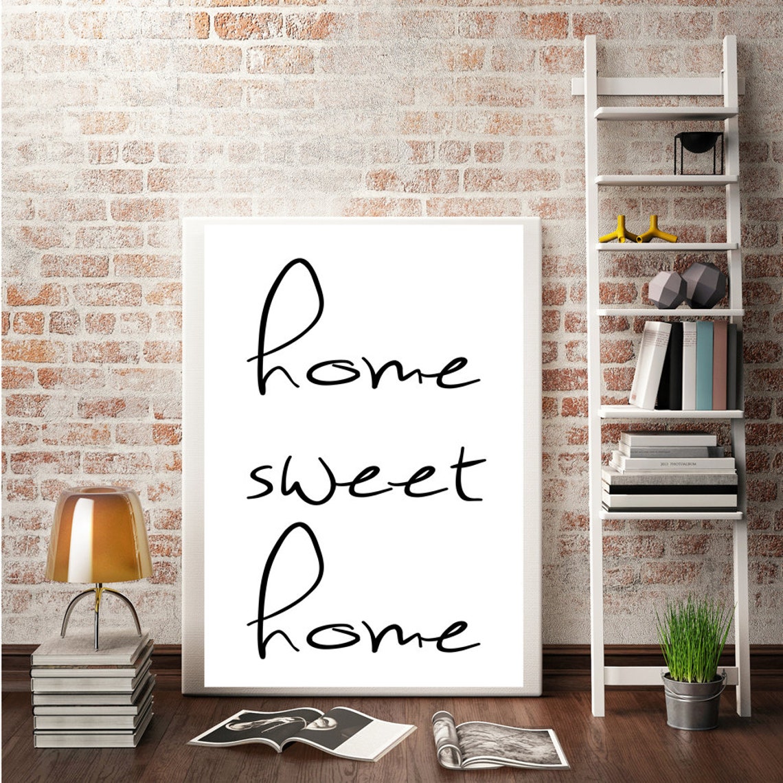 Home Sweet Home Inspirational Calligraphy Quote Poster 24 x | Etsy