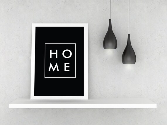 HOME Typography Art Print Poster 24 X 36 Housewarming | Etsy