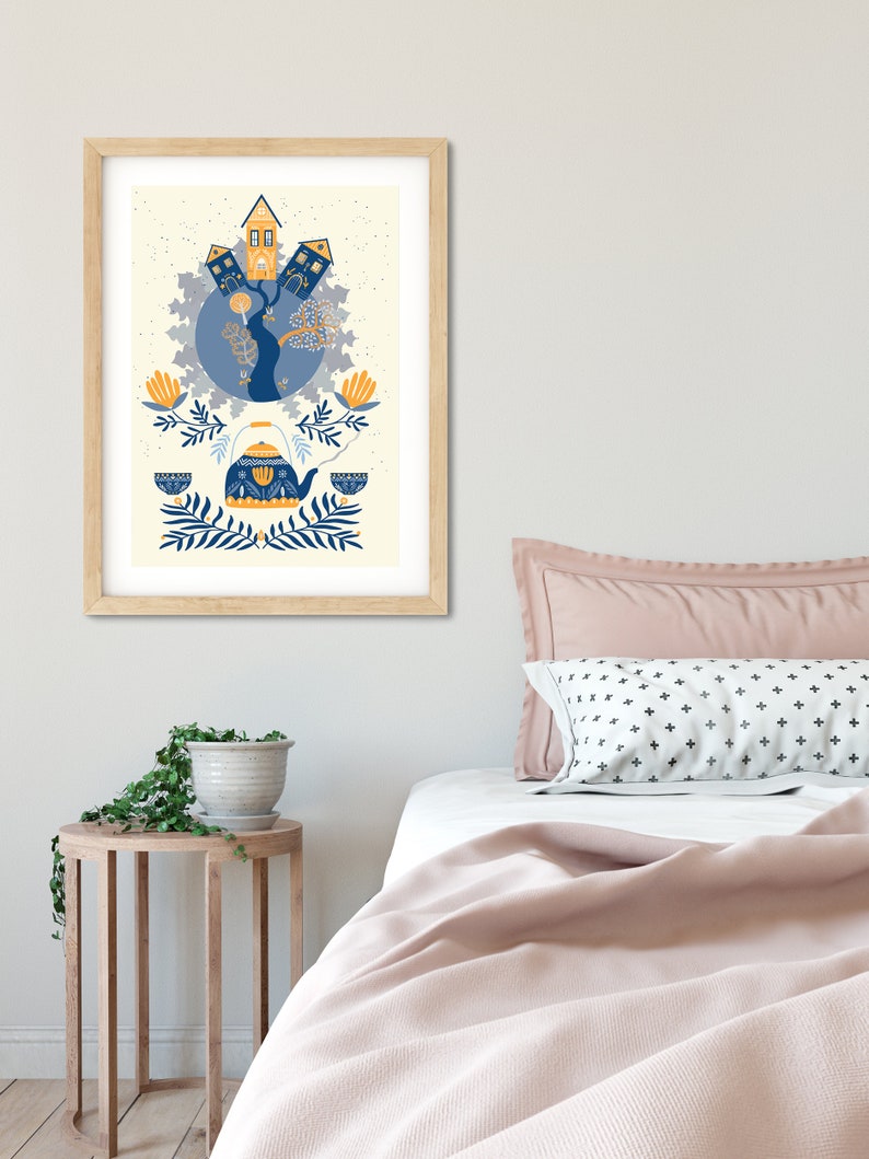 Scandinavian Naive Folk Art Nordic Hygge Patterns Print | Etsy