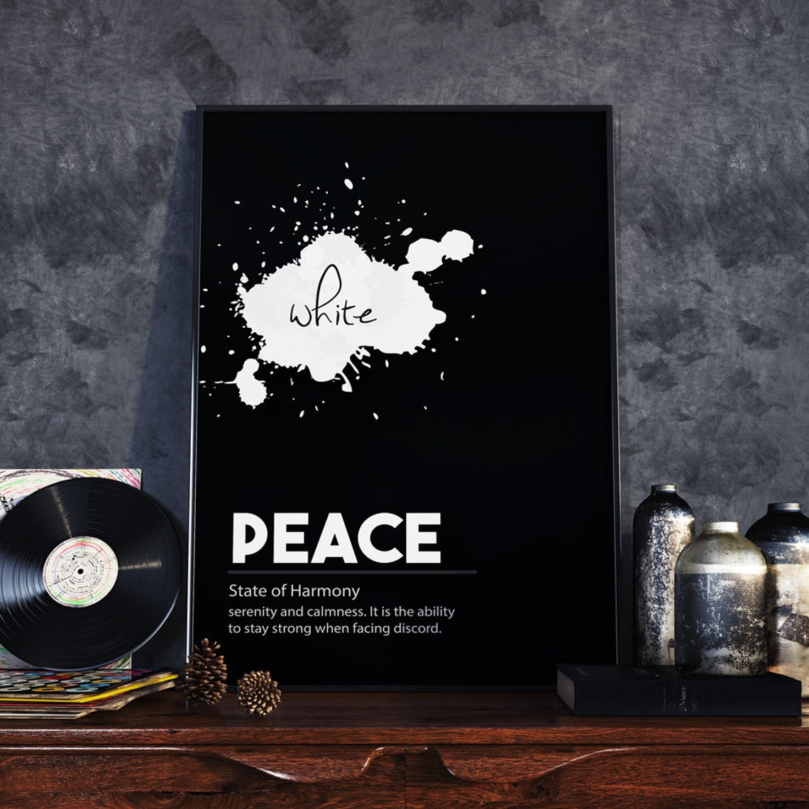 PEACE Motivational Typography Art Inspirational Dictionary - Etsy