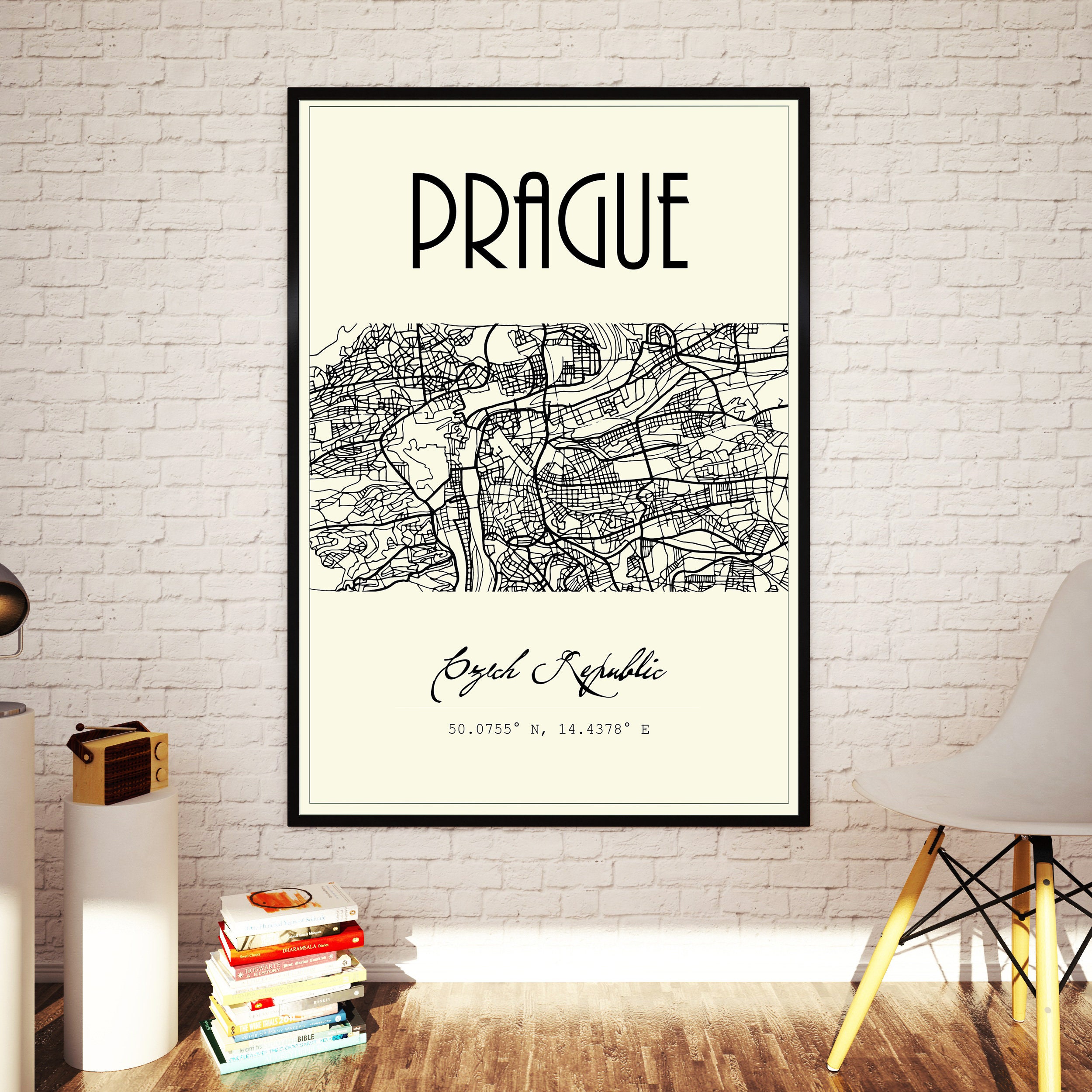 PRAGUE Czech Republic City Street Map Poster Printable Wall - Etsy