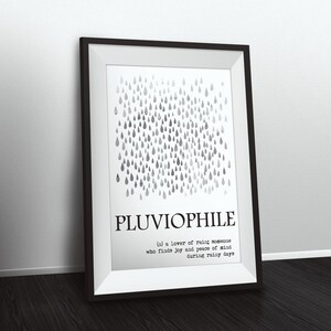 Pluviophile - Rain Love Inspirational Quote Art Poster 24 X 36 ...