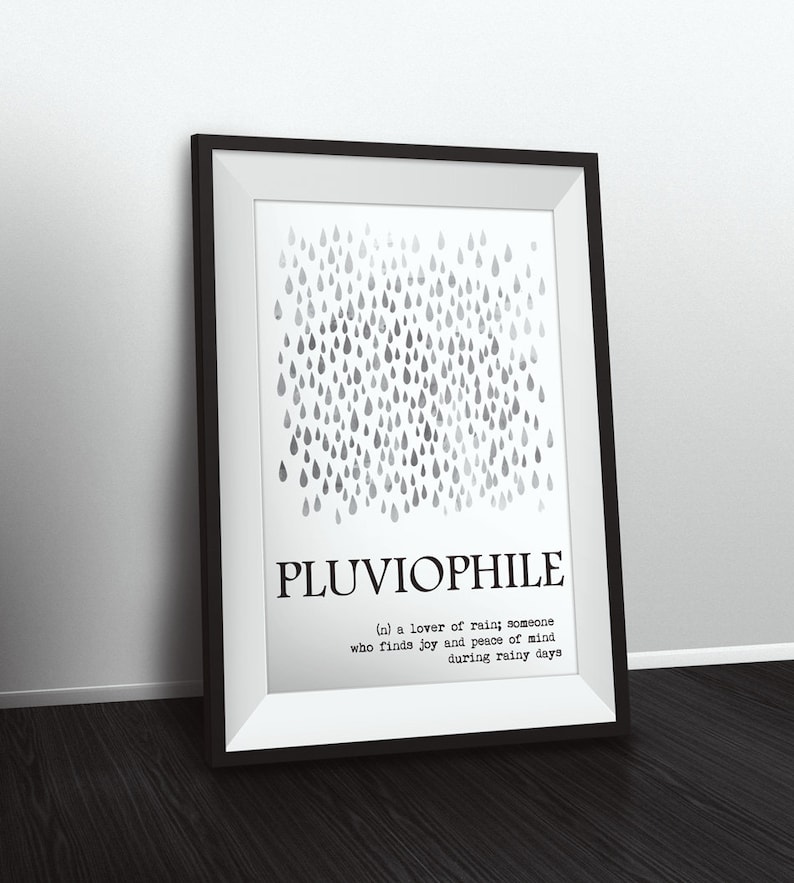 Pluviophile Rain Love Inspirational Quote Art Poster 24 X - Etsy