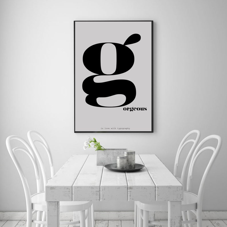 Letter G Gorgeous Art Print Scandinavian Design Typography | Etsy