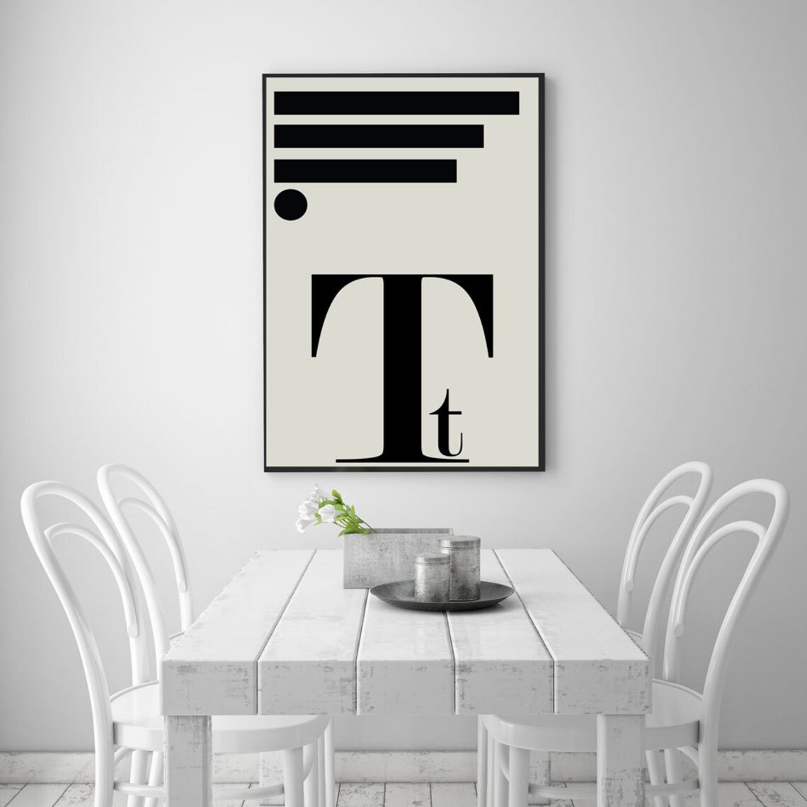 Tt Letter Modern Typography Art Print 24 x 36 | Etsy