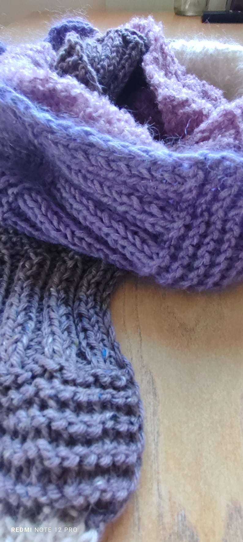 Very Long and Narrow Scarf in Pure Merino Wool, Mohair and Silk, Long ...