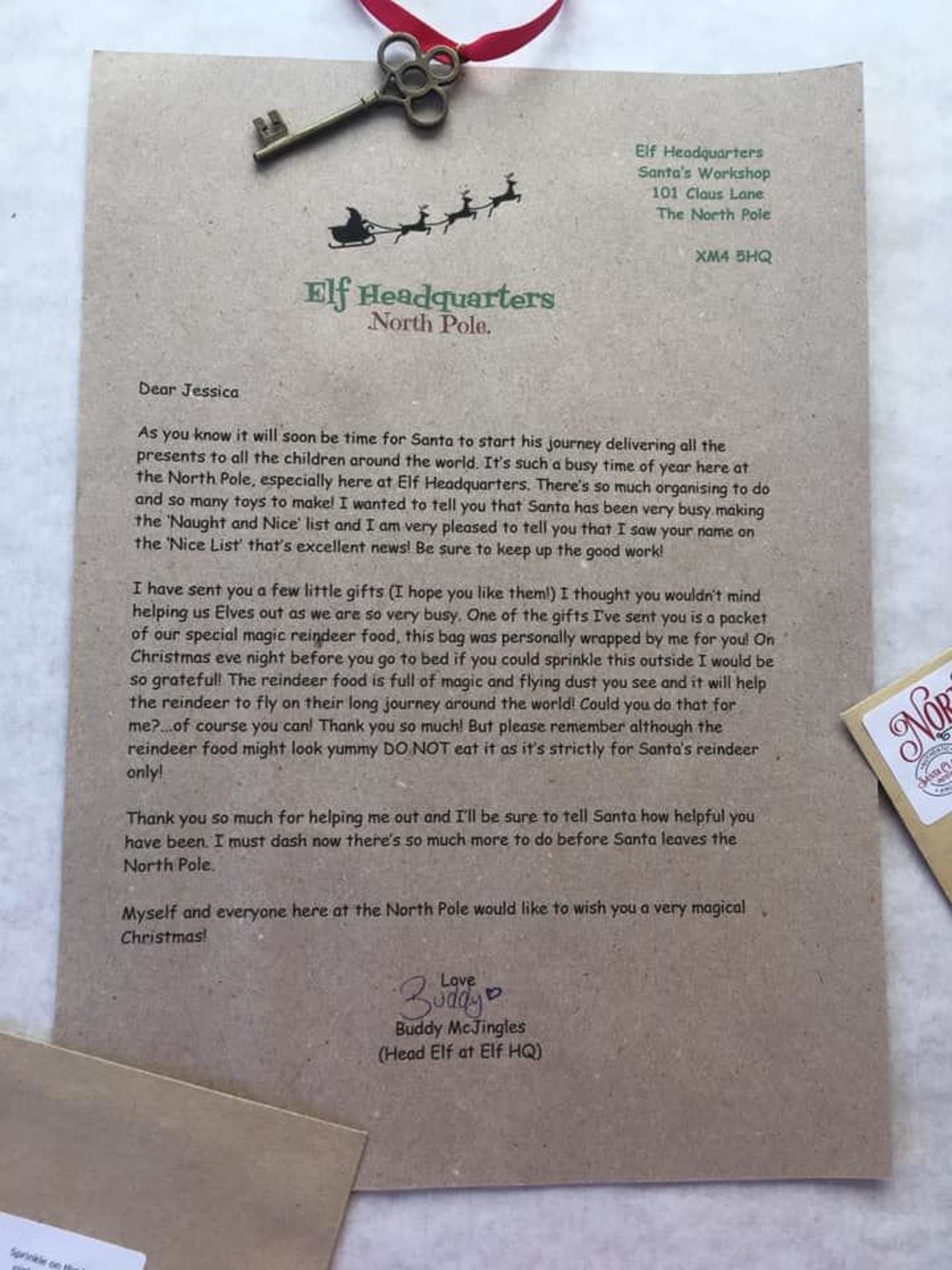 Personalised Letter From the Head Elf at Elf Headquarters With - Etsy