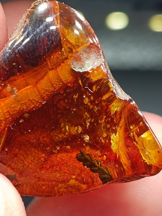 Natural Amber Stone Light Cognac Gemstone With Inclusion - Etsy