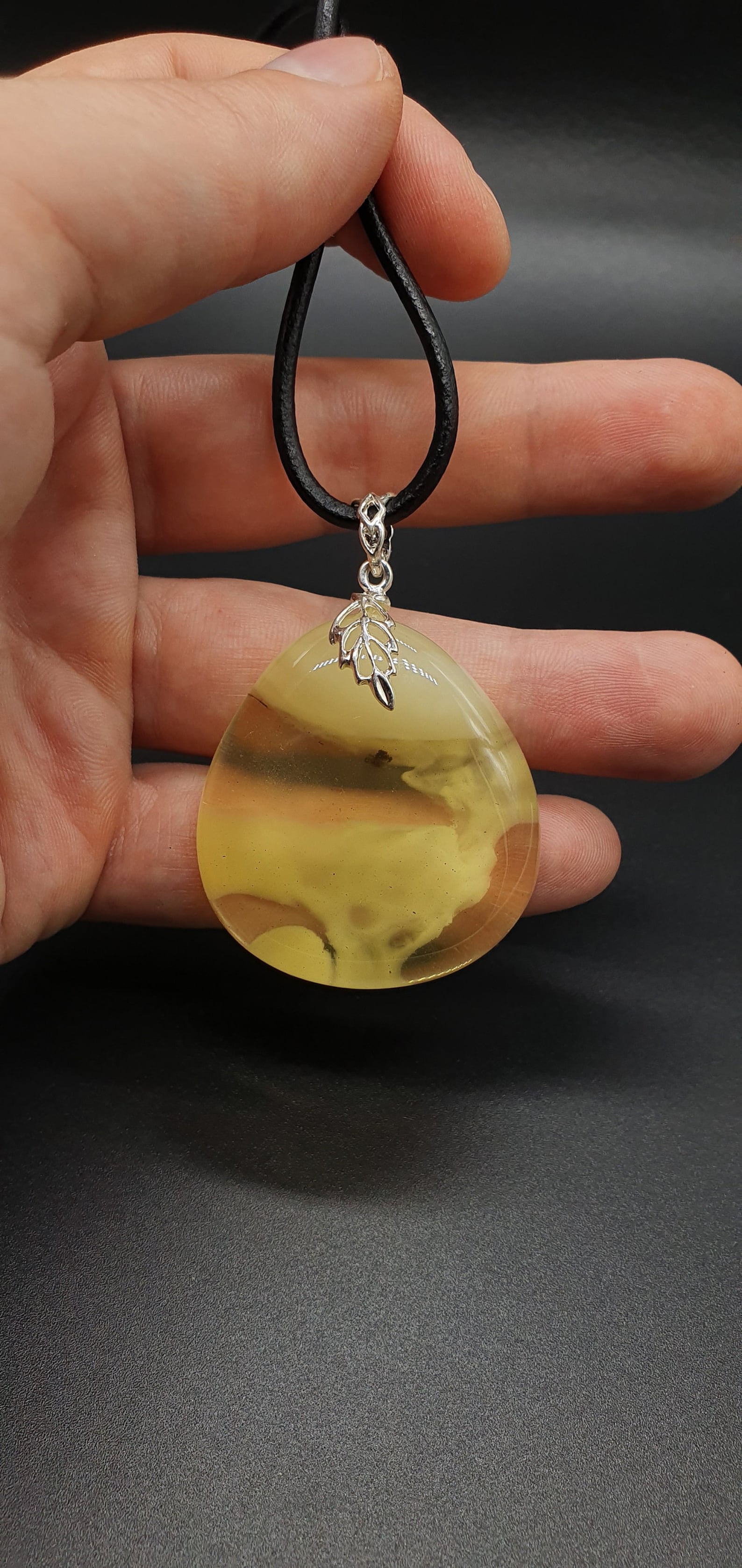 525 Unrefined Yellow Clear Amber Teardrop With White Clouds - Etsy
