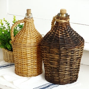 Large European Wicker Demijohn Vintage Woven Basket Wrapp Wine - Etsy
