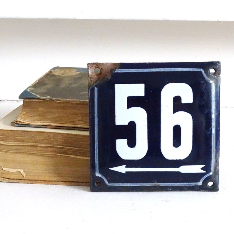 French Enamel Number - Etsy