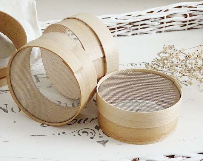 Vintage Wooden Sieve, Wooden Grain Sifter, Country Flour Sifter, Round ...