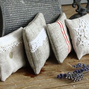 Antique Grain Sack Lavender Sachet Lace, European Lavender Sachet ...