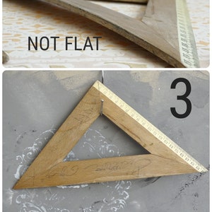 Vintage Triangle Wood Ruler School Math Ruler, Angle Drawing Ruler ...
