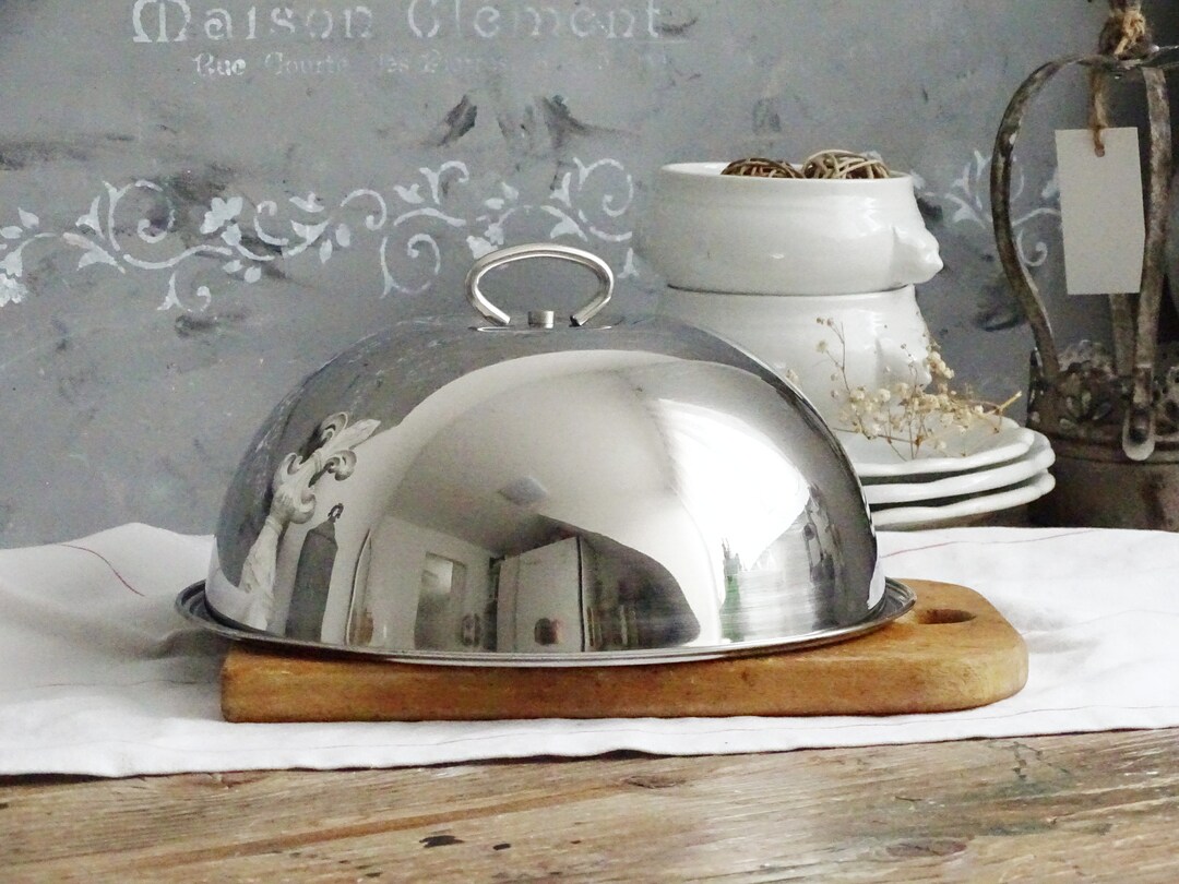 Large Metal Cloche, Food Cover Dome, Hotel Stainless Steel Cloche, Bell ...