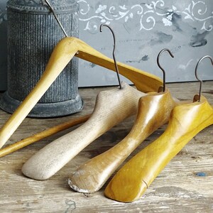 Large Antique Wood Clothes Hanger Collar Rise, Primitive Clothes ...