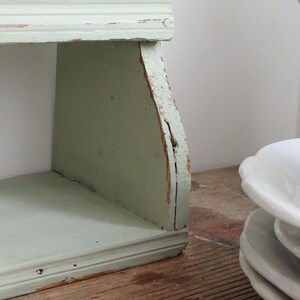 Green Wood 3-tier Wall Plate Rack: Shabby Chic Farmhouse Display Shelf ...
