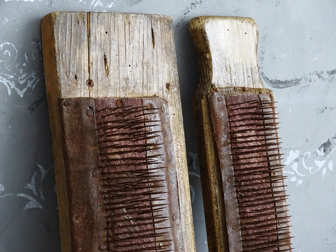 Iron Wood Flax Hetchel, Flax Comb, Wood Hetchel, Wood Carder, Rustic ...
