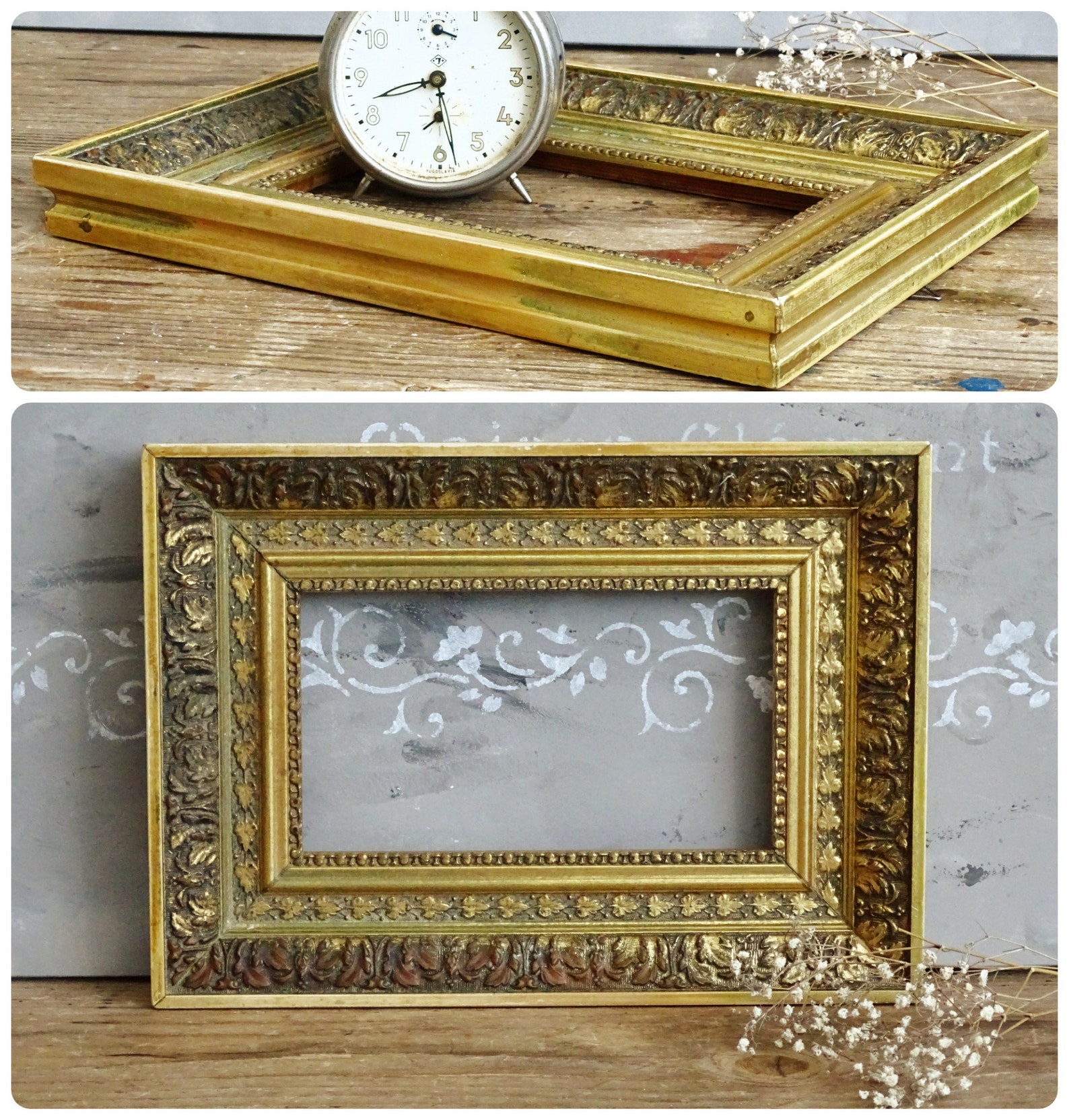French Gold Wood Gesso Picture Frame Deep Ornate Gilt Frame - Etsy