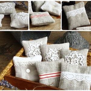 Antique Grain Sack Lavender Sachet Lace, European Lavender Sachet ...