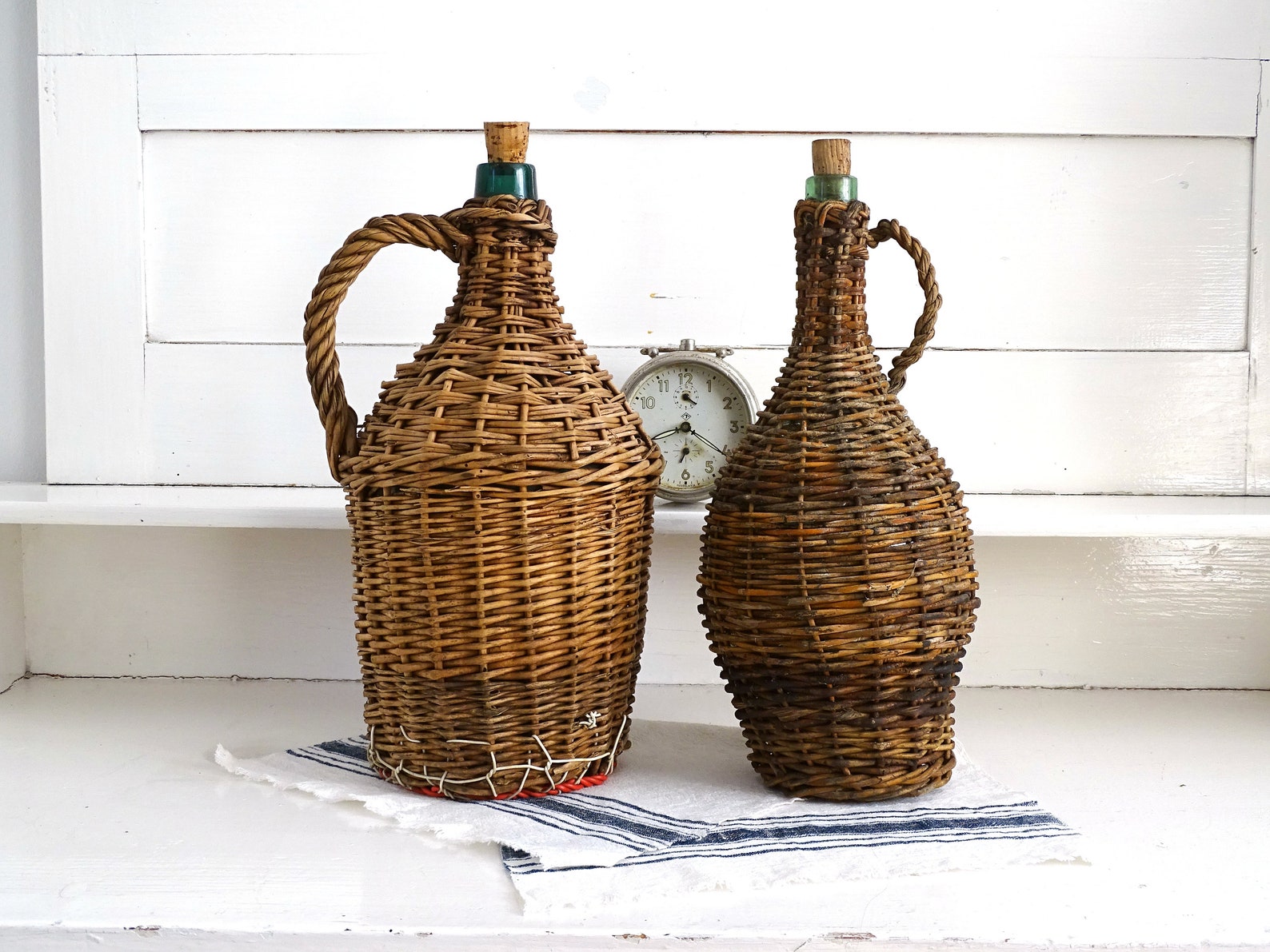 Large European Wicker Demijohn Vintage Woven Basket Wrapp Wine | Etsy