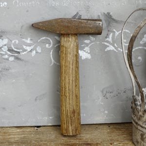 40s Old Hand Forged Iron Hammer Wood Handle Woodworking Hand Tool ...
