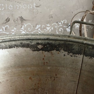 Galvanized Zinc Bucket Tub Basin, Metal Washtub, Large Round Metal ...