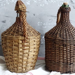 Large European Wicker Demijohn Vintage Woven Basket Wrapp Wine - Etsy