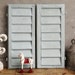 1 Antique Window Shutters Panel, Louvered Blue Shutters Wood, Exterior ...