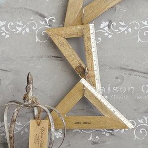 Vintage Triangle Wood Ruler School Math Ruler, Angle Drawing Ruler ...