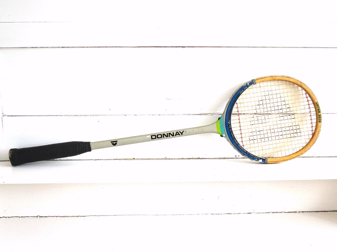 Wood Squash Tennis Racket Donnay, Sport Memorabilia Photo Prop, Blue ...