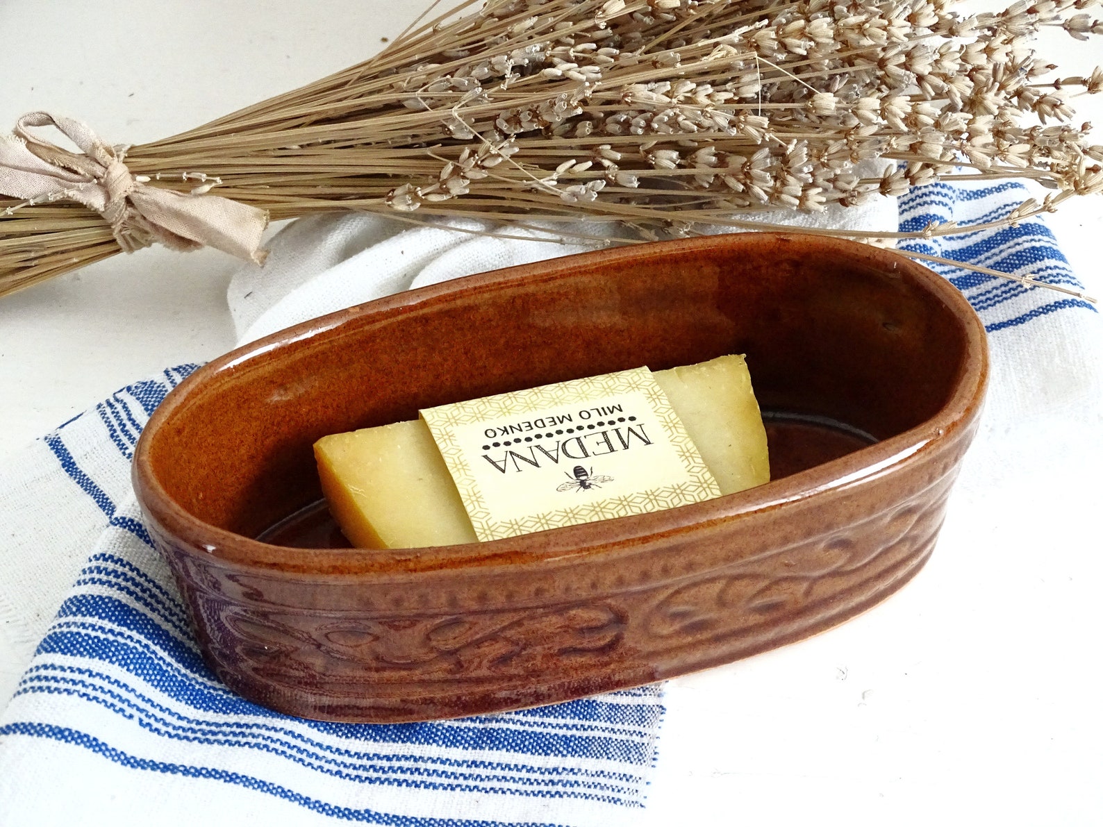 Rustic Ceramic Soap Dish Brown Ornate Glazed Pottery Soap Dish - Etsy