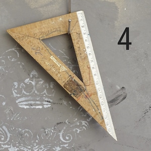 Vintage Triangle Wood Ruler School Math Ruler, Angle Drawing Ruler ...