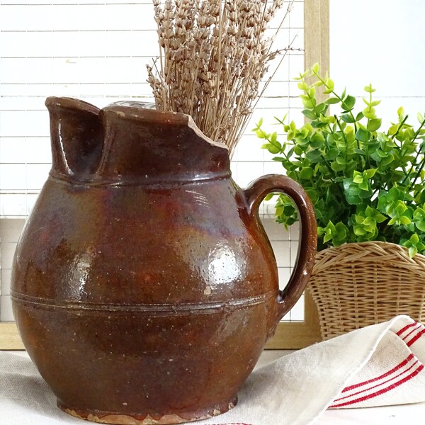 Antique Large Pitcher - Etsy