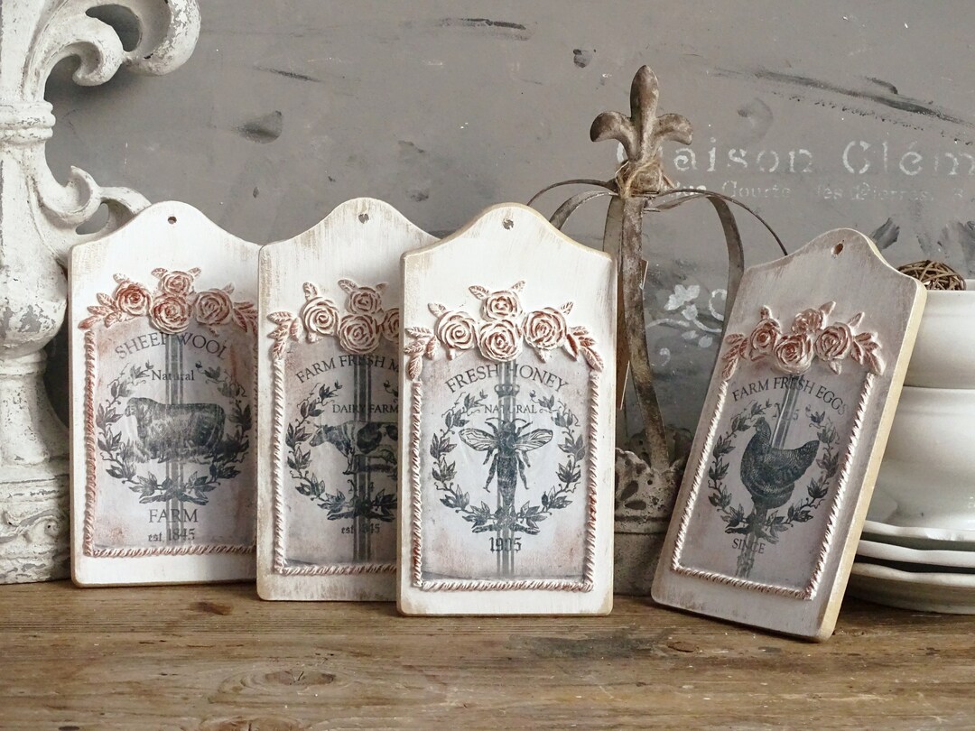 Shabby Chic Farm Animal Plaque: French Country Cottage Decor - Etsy