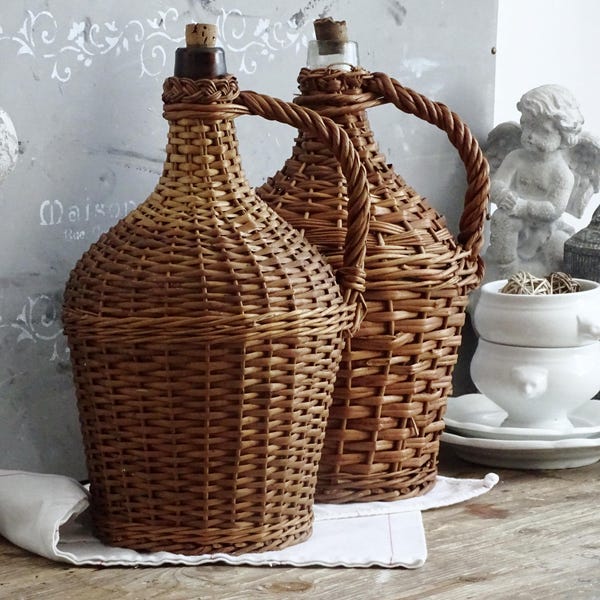 Wicker Demijohn - Etsy