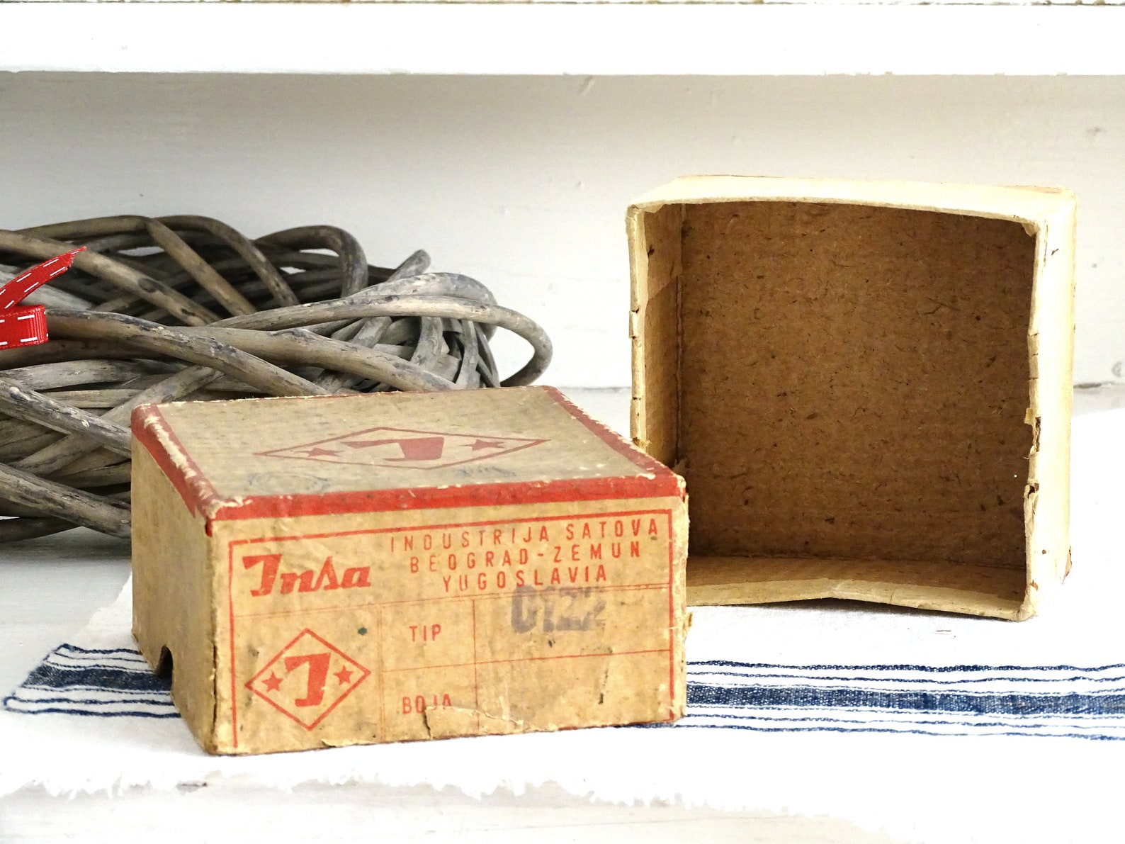 Vintage Old Cardboard Box with Lid Small Paper Box Ephemera | Etsy