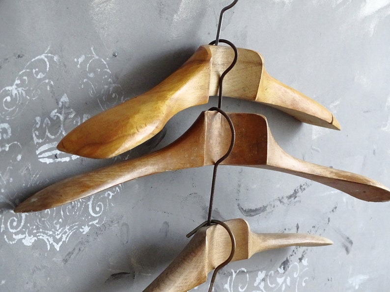 Large Antique Wood Clothes Hanger Collar Rise Primitive - Etsy